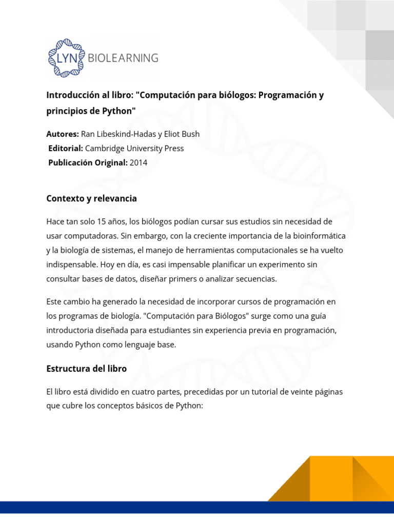 Introducción al libro_Computación para Biólogos_Programación y ...