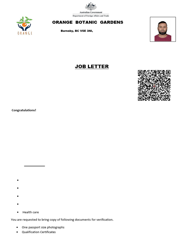 Australian-Job-Offer md jomir uddin | PDF | Employment | Business