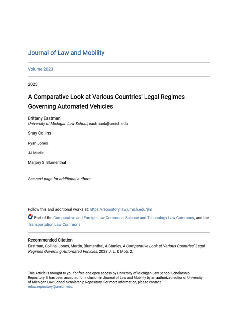 A Comparative Look at Various Countries Legal Regimes Governing | PDF ...