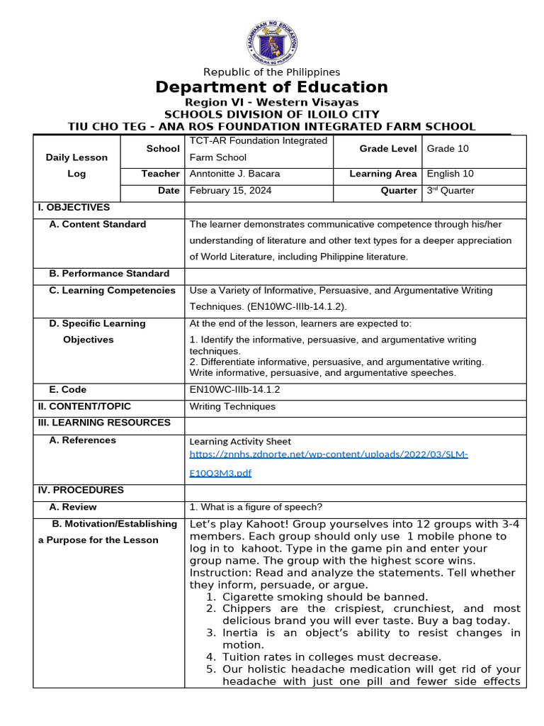 COT3 3rd Quarter | PDF | Learning | Cognition