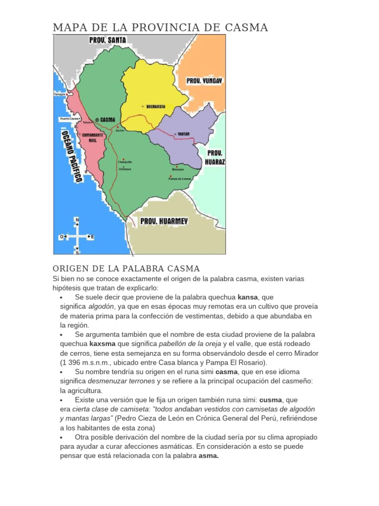 Mapa de La Provincia de Casma | PDF