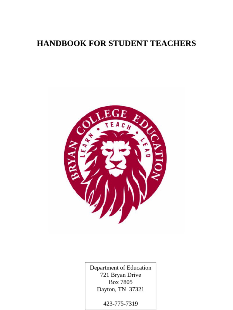 Student Teacher Handbook Complete 8-21 2 | PDF | Teachers | Behavior ...
