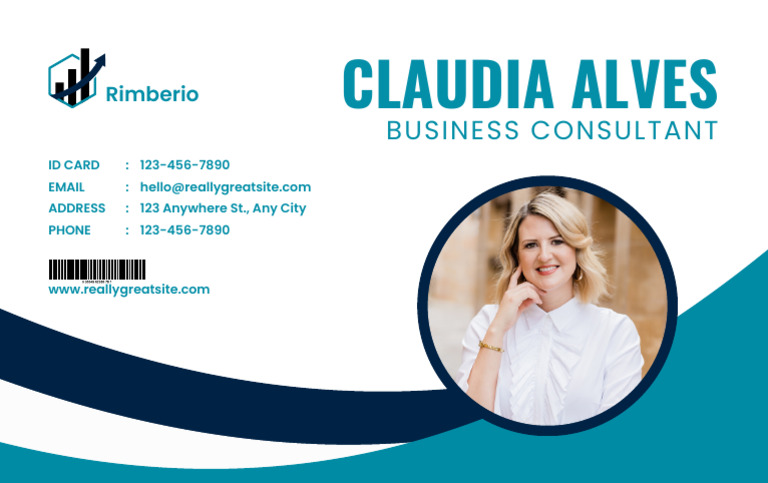 Blue and White Modern Business Consultant ID Card | PDF