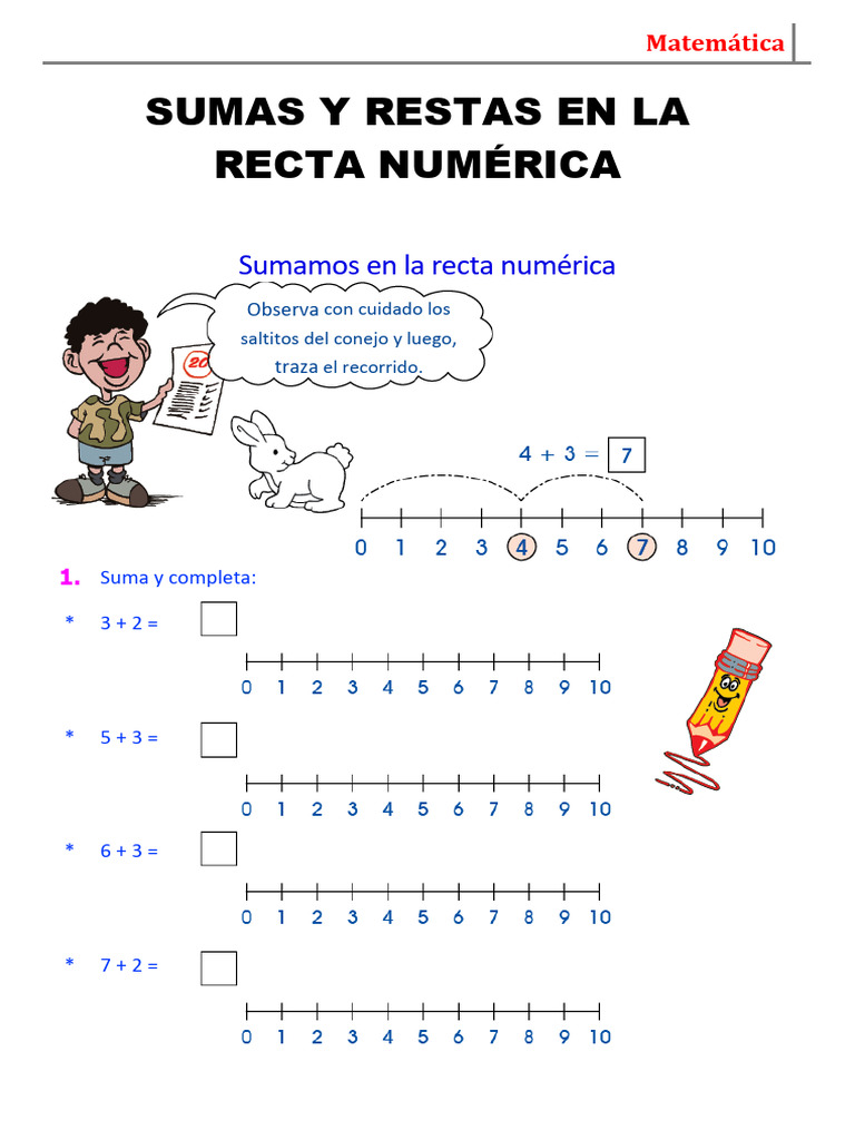 Sumas y Restas en La Recta Numérica | PDF