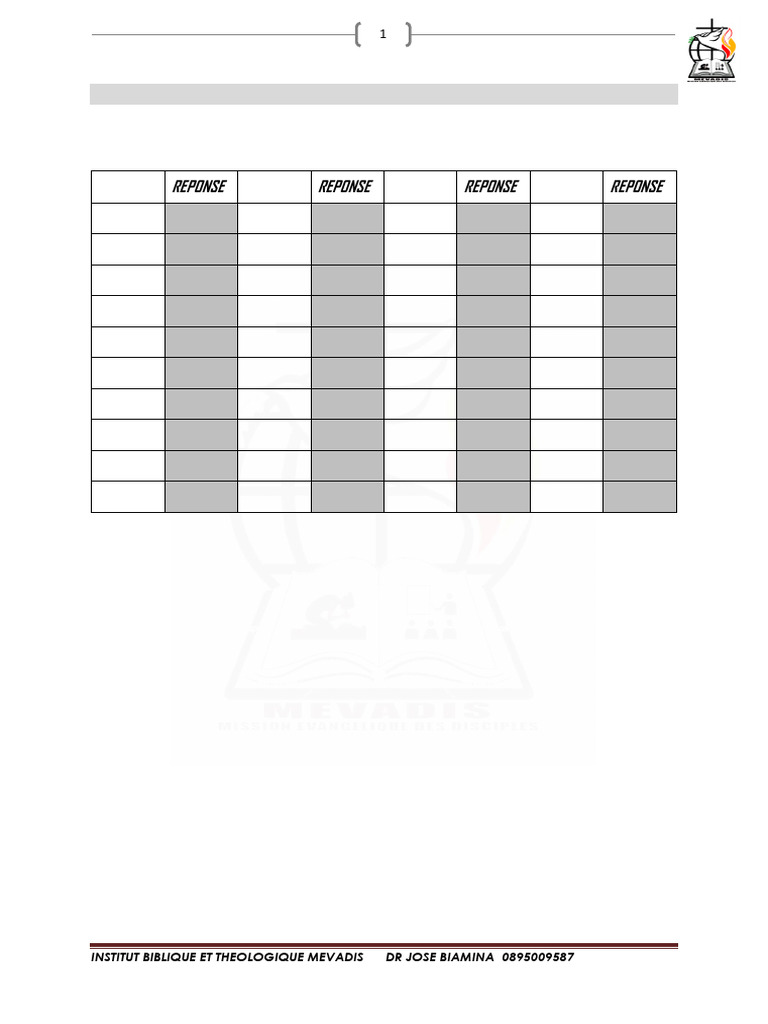 Grille de Reponse TP N°2 | PDF