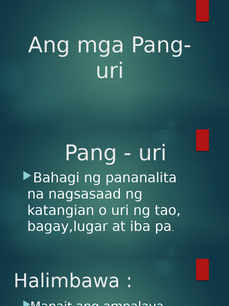 Ang Mga Pang - Uri | PDF