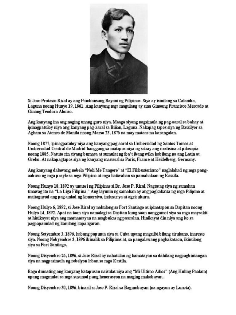 Jose Rizal Talambuhay | PDF