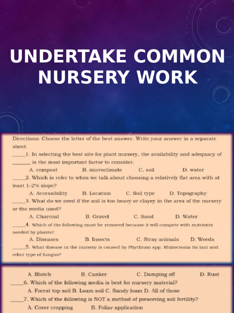 Core 2 Undertake Common Nursery Work | PDF