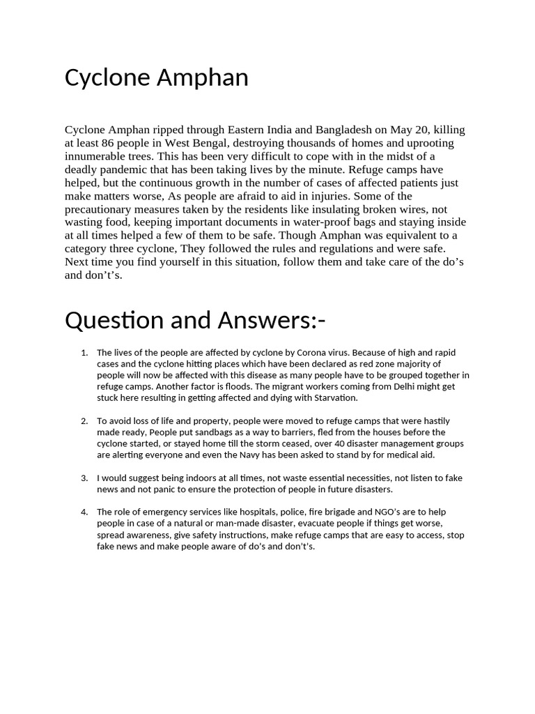 SST Assignment Cyclone-Amphan | PDF
