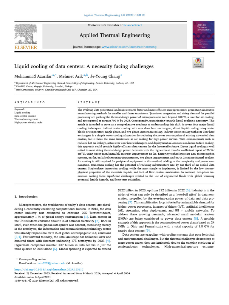 Liquid Cooling Challenges in Data Centers | PDF | Data Center | Hard ...