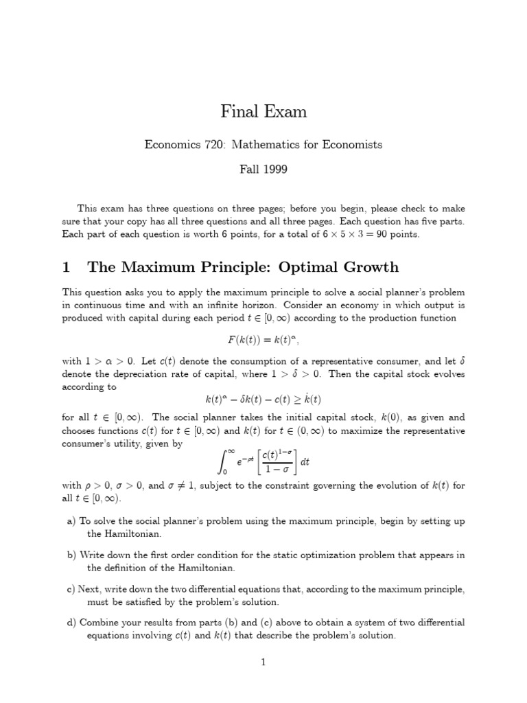 Exams 1999-2013 | PDF | Eigenvalues And Eigenvectors | Mathematical Optimization