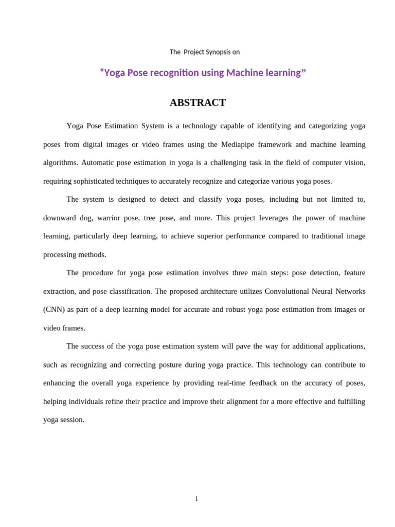 YOGA POSE RECOGNITION 1st REPORT | PDF | Artificial Neural Network ...