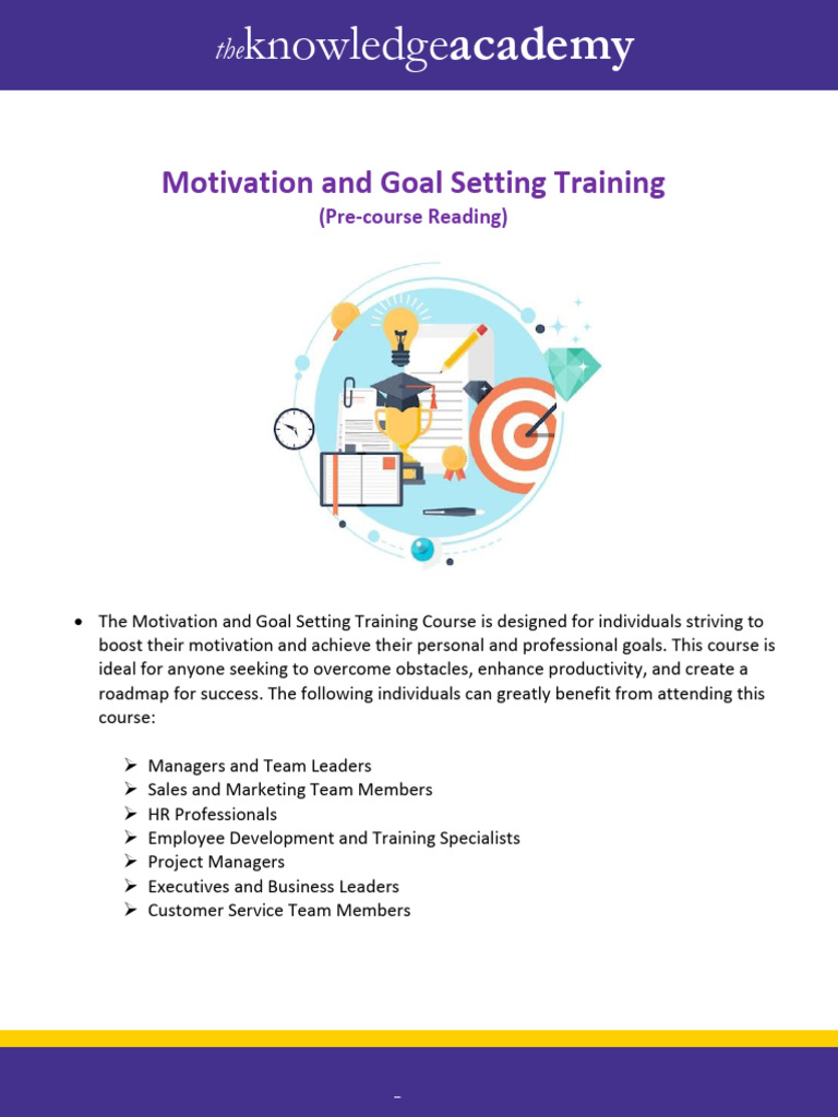 Motivation and Goal Setting Training | PDF | Goal Setting | Motivational