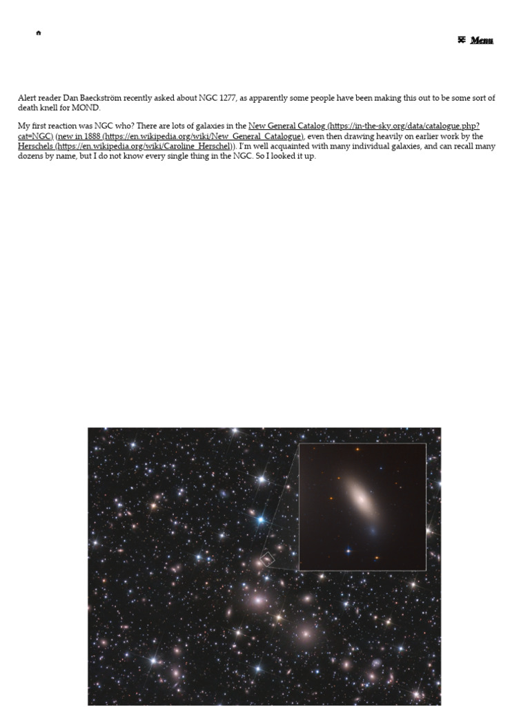 Understanding NGC 1277 and MOND Theory | PDF | Dark Matter | Physics
