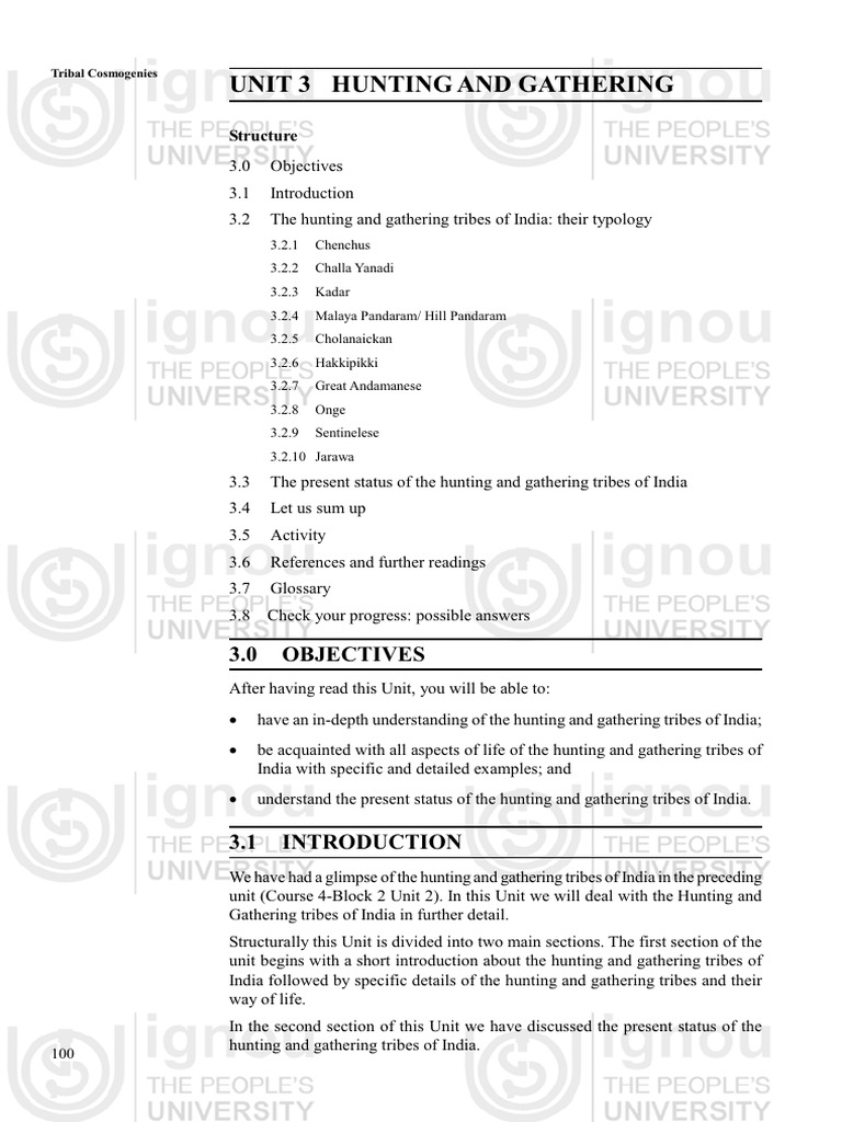 Unit-3 | PDF | Hunter Gatherer | Hunting