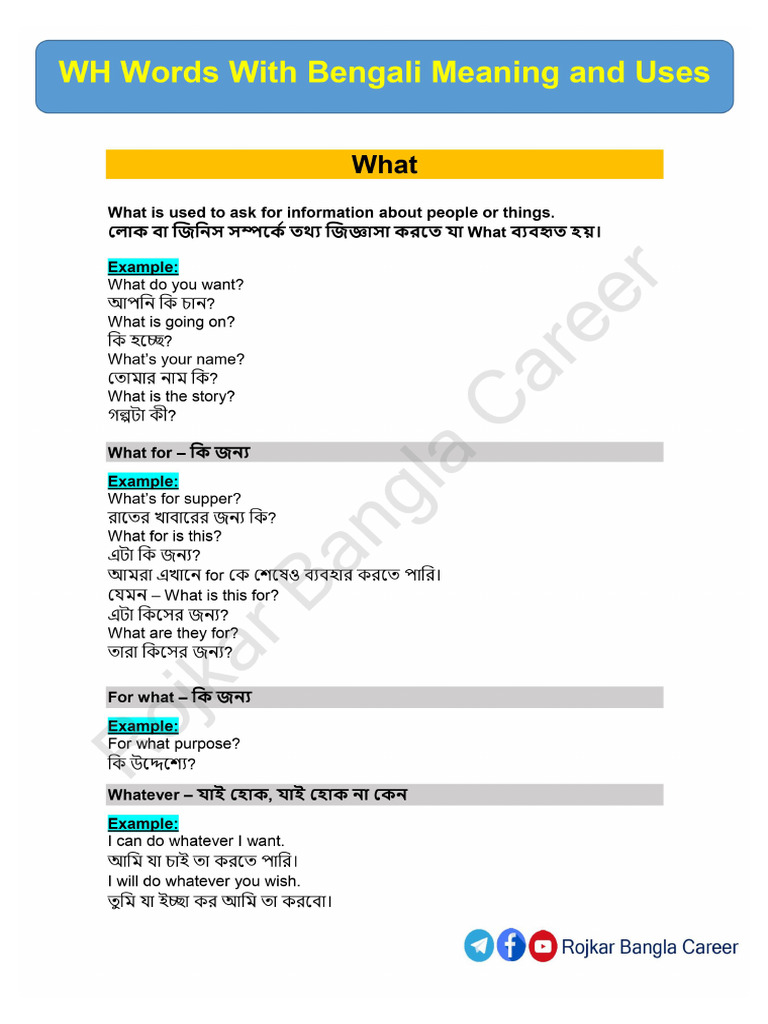 WH Words and Their Use | PDF