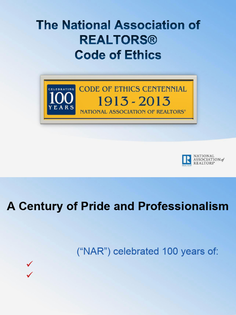 2013 Code of Ethics Presentation | PDF | National Association Of ...