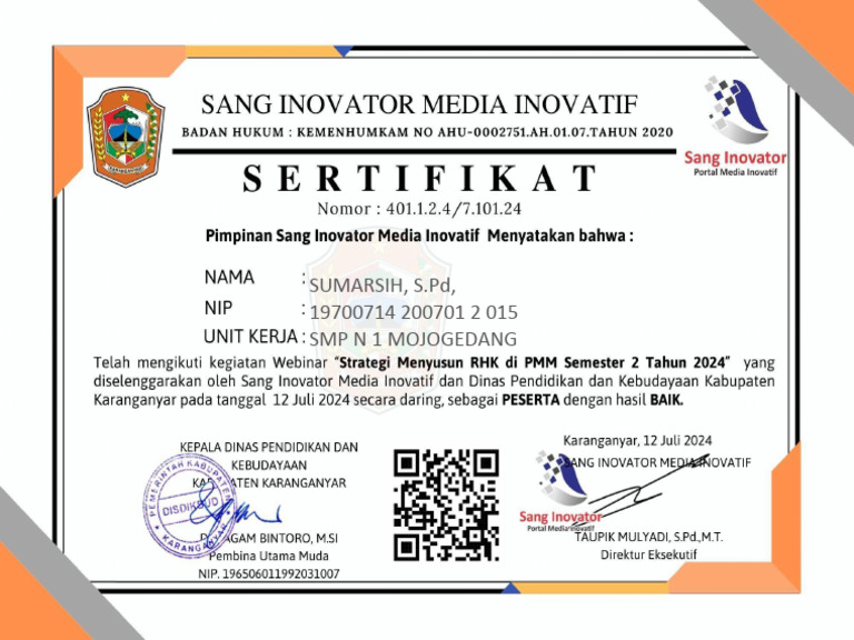 Sum Sert RHK 12 Juli 2024 | PDF