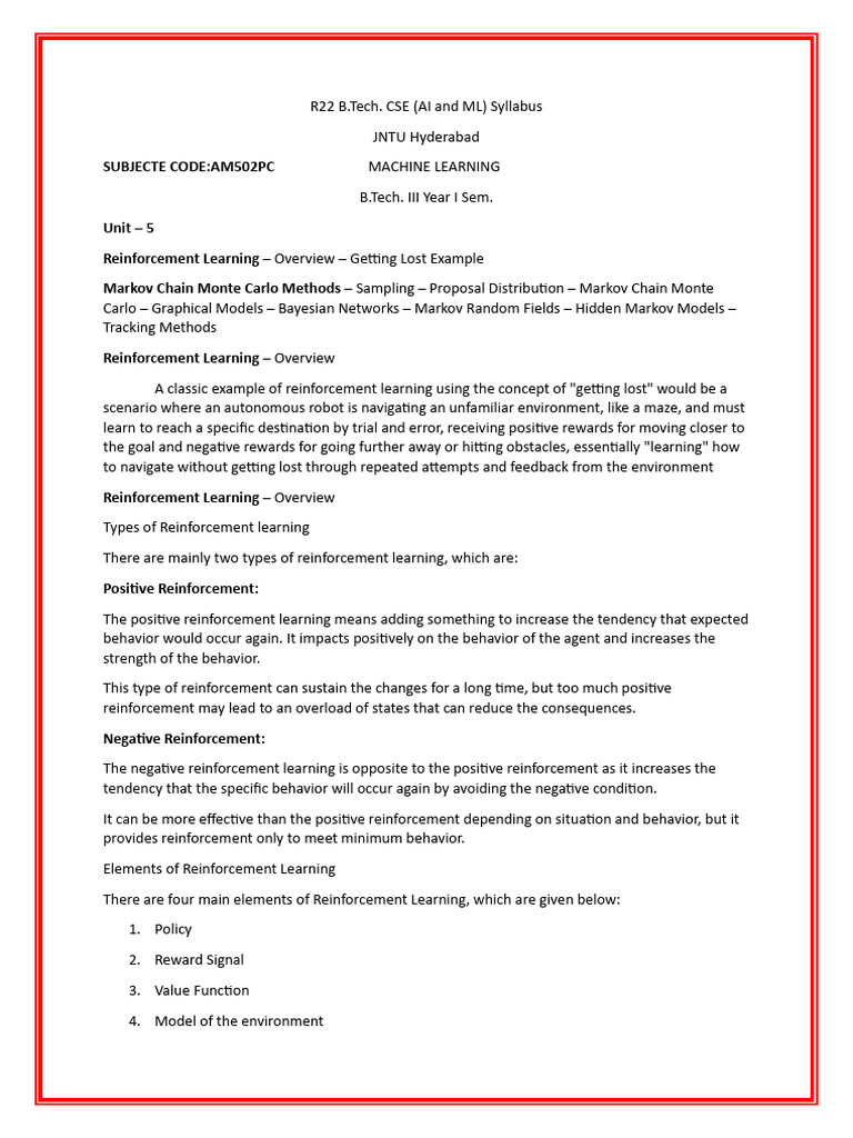 ML Unit 5 | PDF | Bayesian Network | Monte Carlo Method