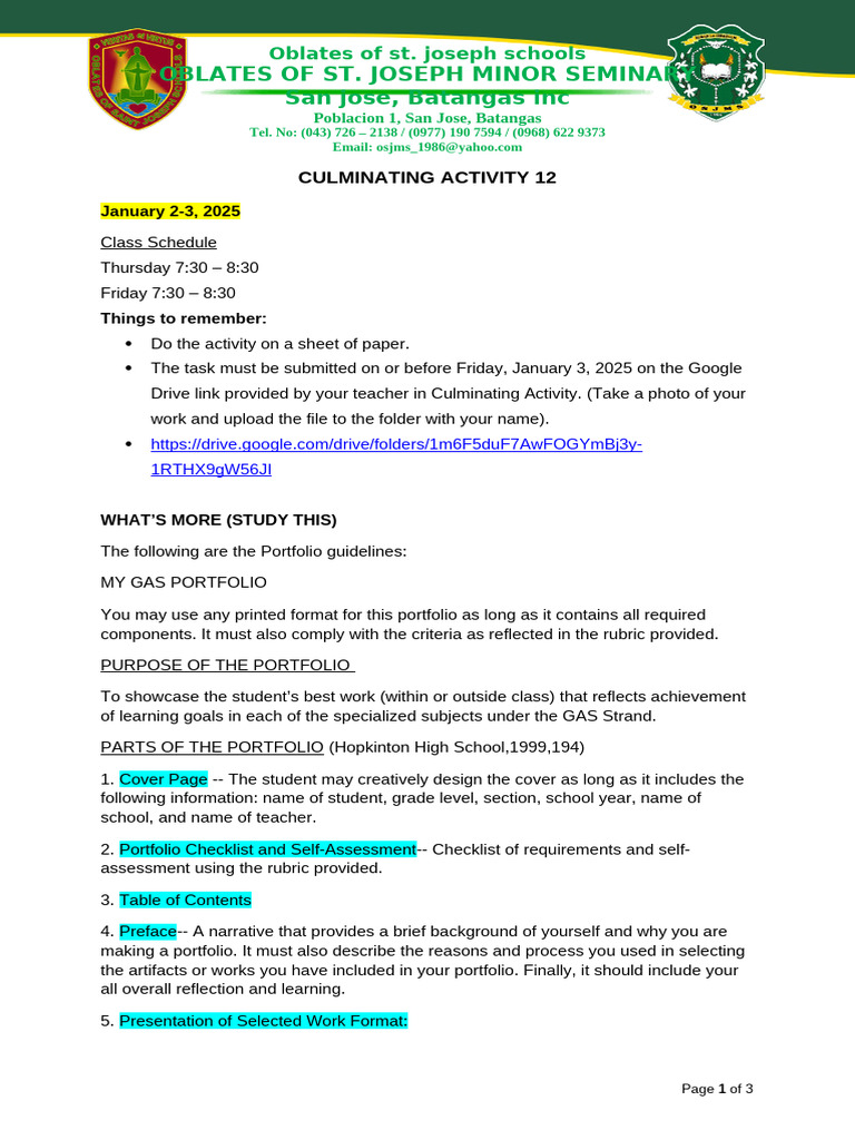 ASYNC_CULMINATING-ACT.-JAN-2-3 | PDF | Rubric (Academic) | Behavior Modification