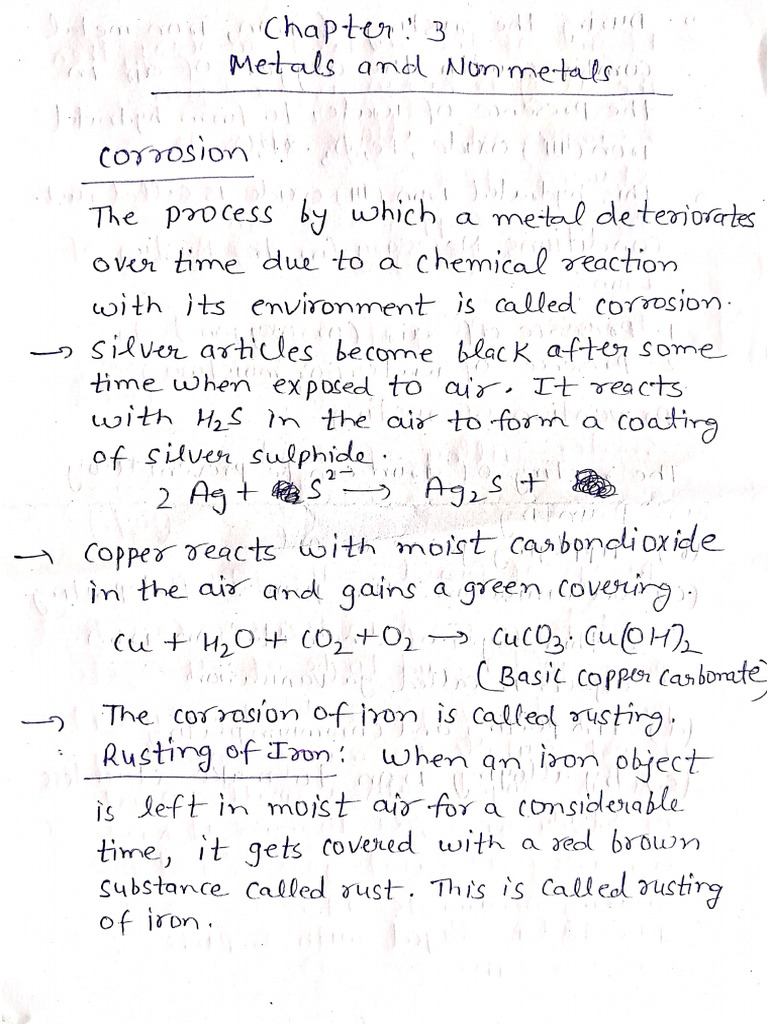 Chapter 3 Chemistry Notes Exercises | PDF