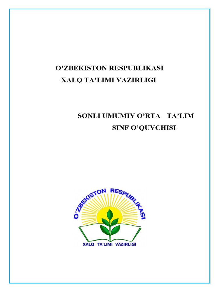 7-Sinf Biologiya Nazorat Ishi-8 Javobsiz | PDF