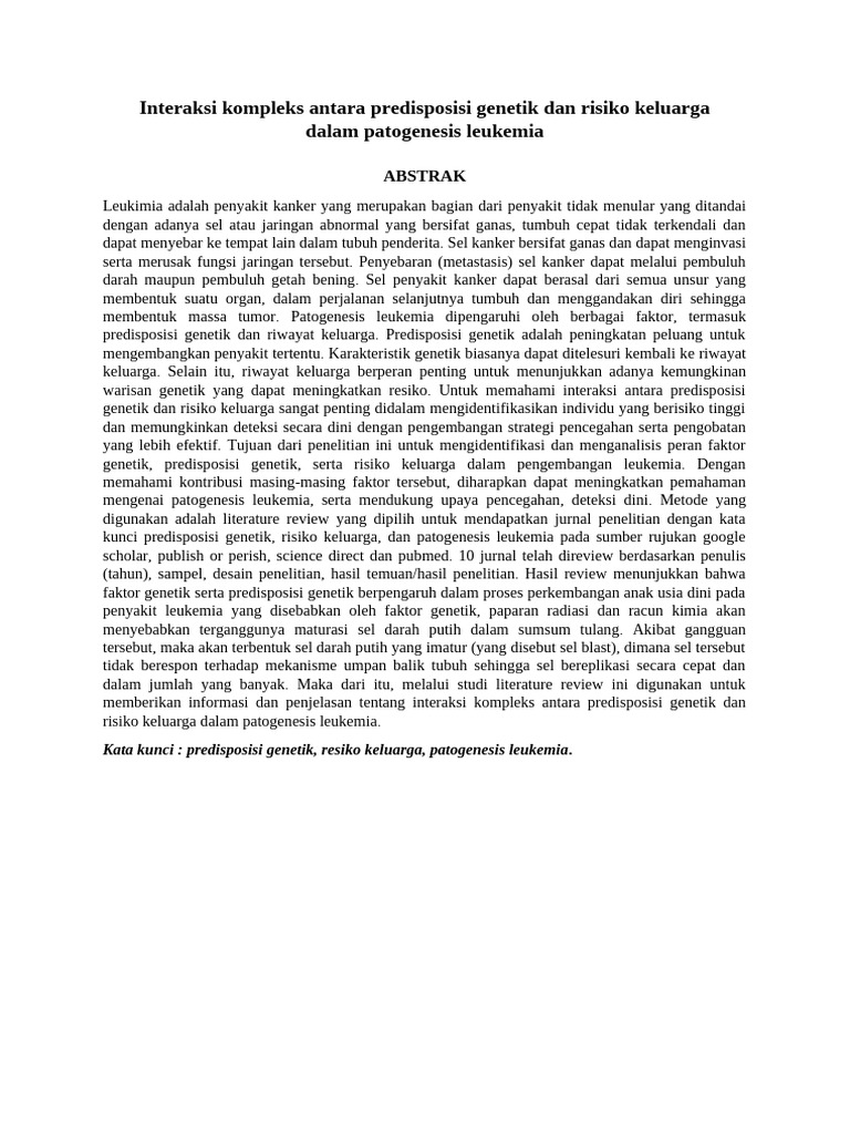 Interaksi Kompleks Antara Predisposisi Genetik Dan Risiko Keluarga | PDF