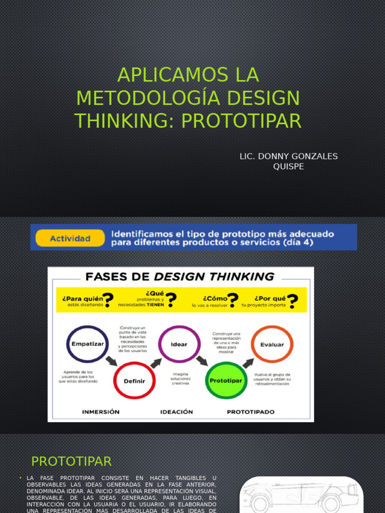 Aplicamos La Metodología Design Thinking-Prototipar | PDF