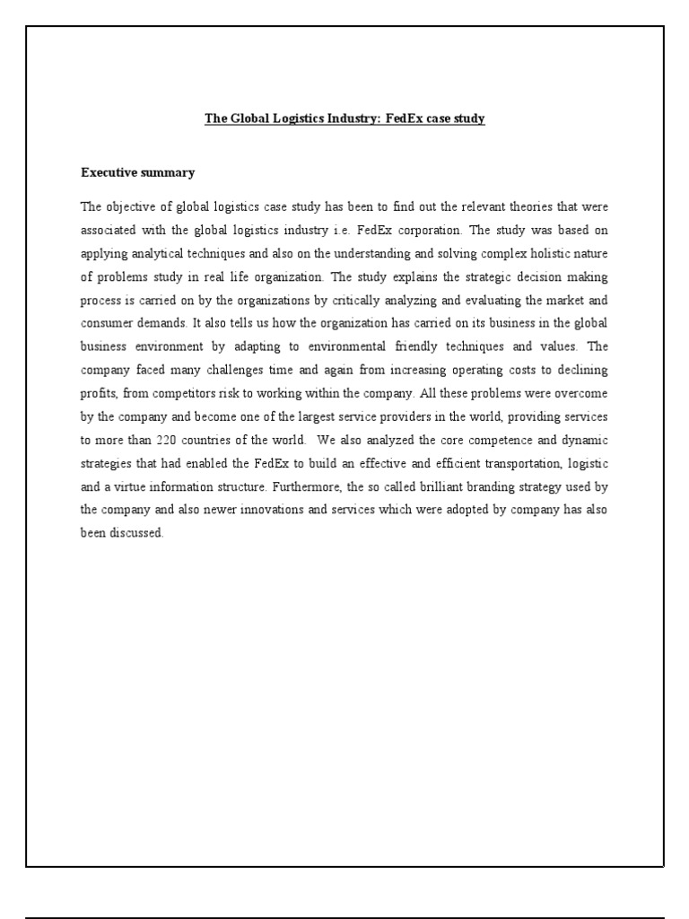 Fedex Case Final | PDF | Fed Ex | Natural Gas