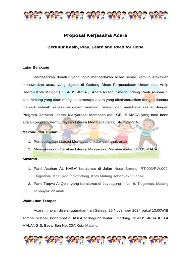 Proposal Kerjasama Acara | PDF