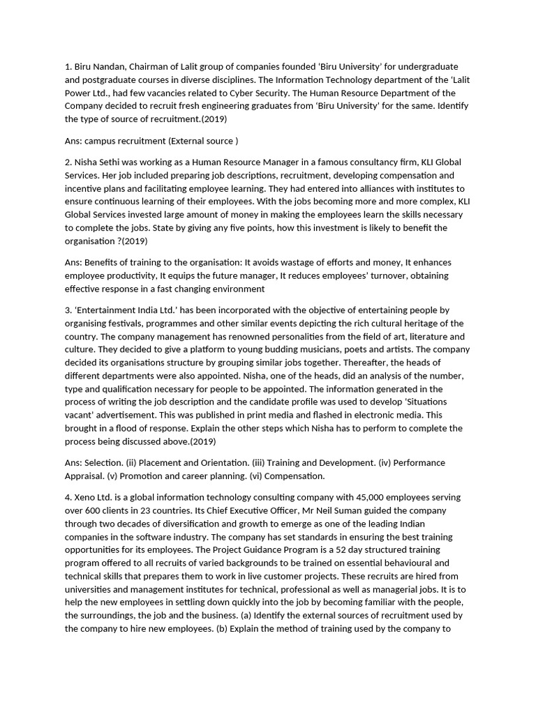 Case Study BST CH 6 | PDF | Recruitment | Human Resources