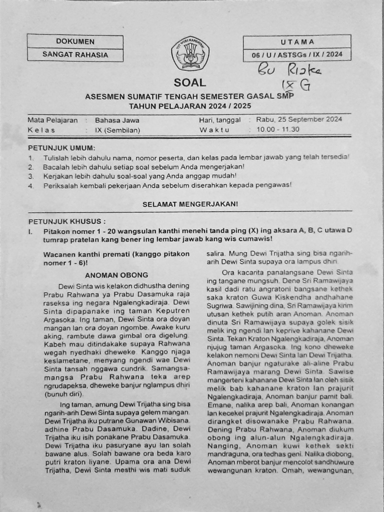 PTS B Jawa IX 2024 | PDF