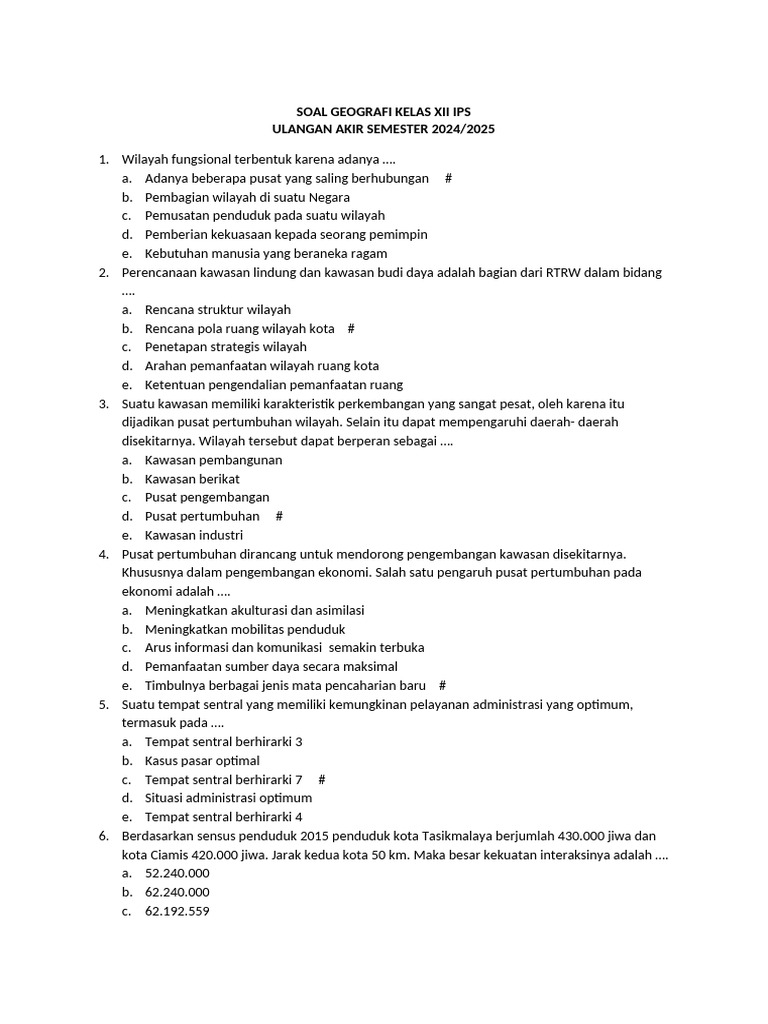 PAS GEO KELAS XII | PDF