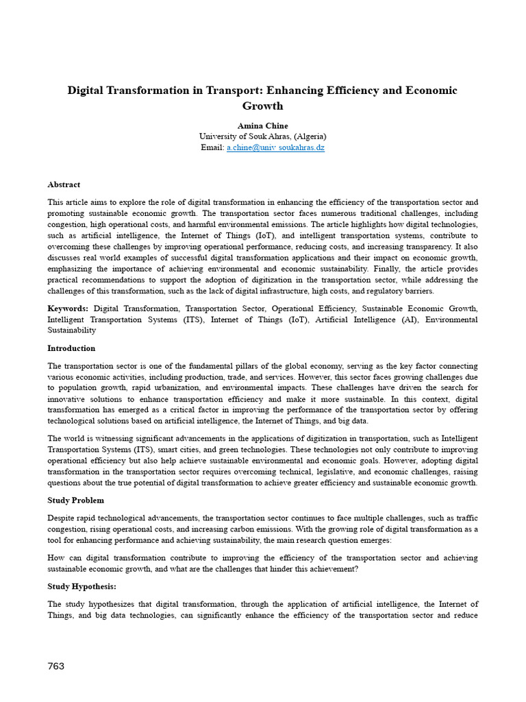 Digital Transformation in Transport | PDF | Internet Of Things ...