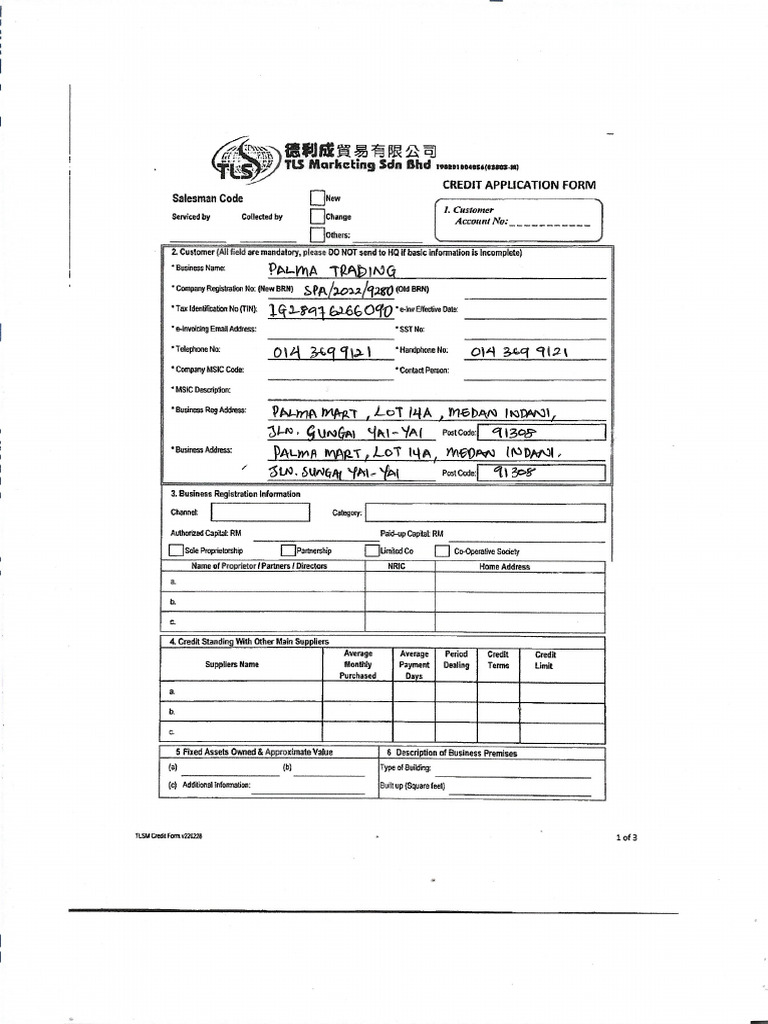TLS Marketing Form | PDF