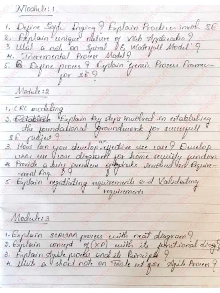 BCS501 - SE Passing Package @vtunetwork | PDF