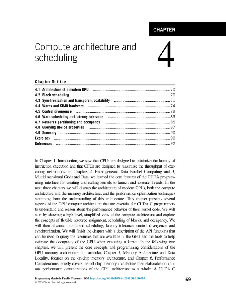 Chapter 4 Compute Architecture and s 2023 Programming Massively Parallel P | PDF | Graphics ...
