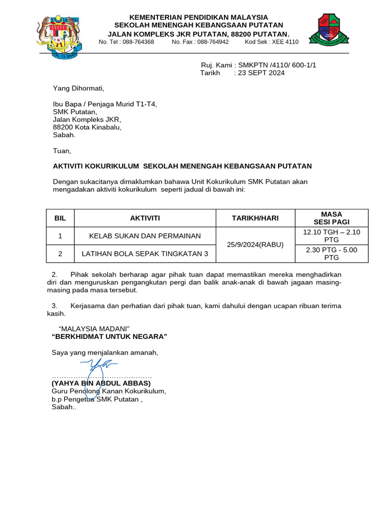 MAKLUMAN AKTIVITI KOKUM | PDF