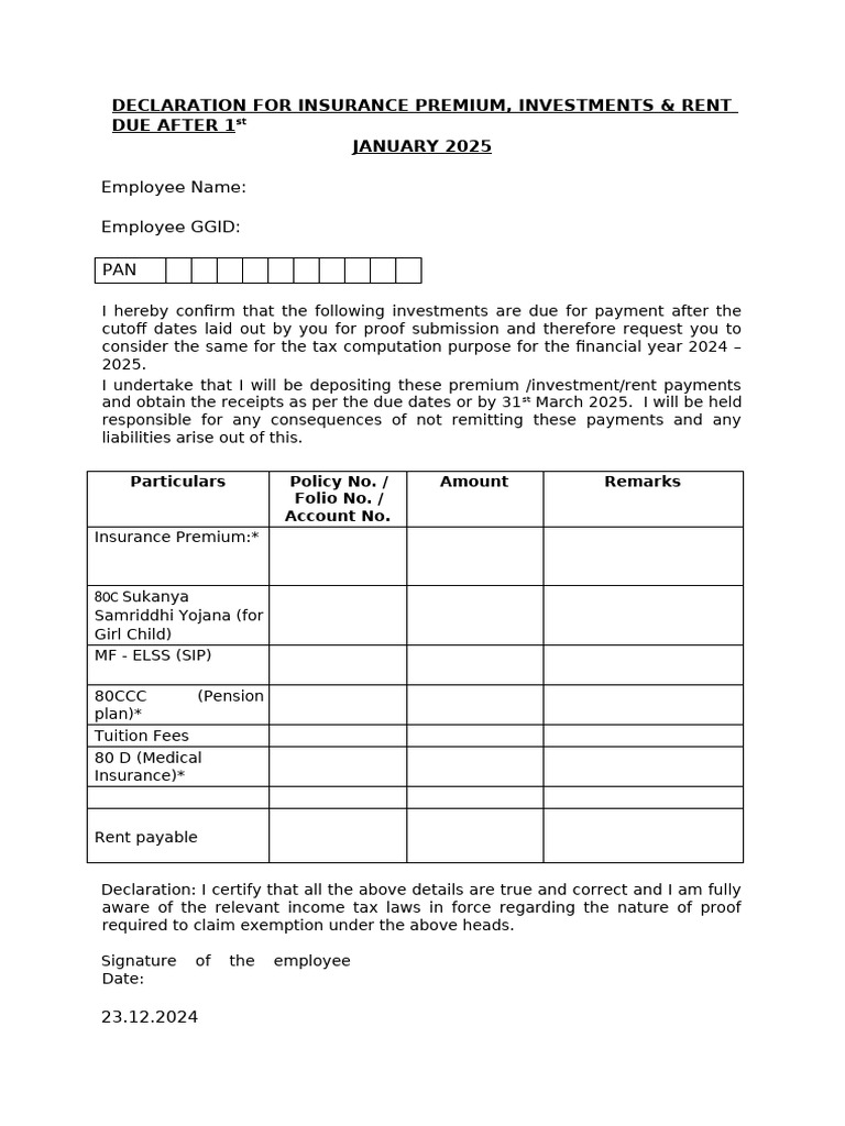 Self Declaration For Future Proof-EDIT | PDF