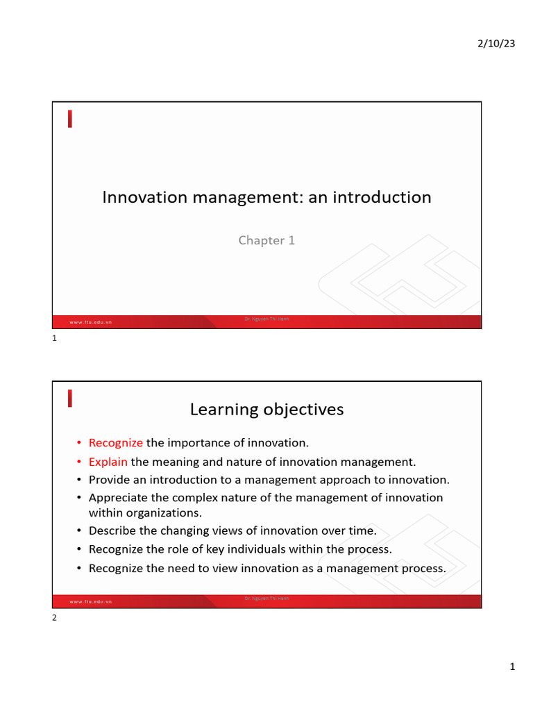 Innovation Management - An Introduction | PDF | Innovation | Startup ...
