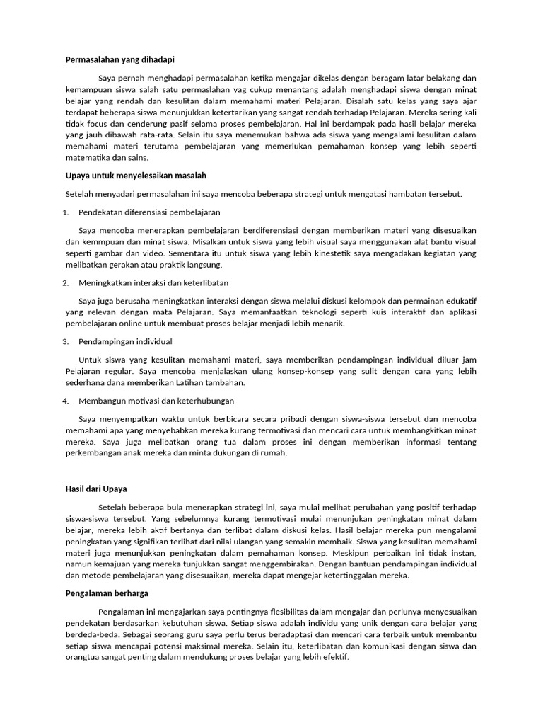 Studi Kasus Reflektif | PDF