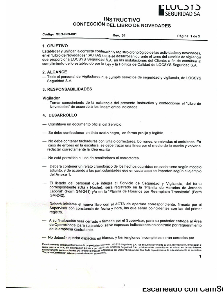 Instructivo Confección Del Libro de Novedades 1 | PDF