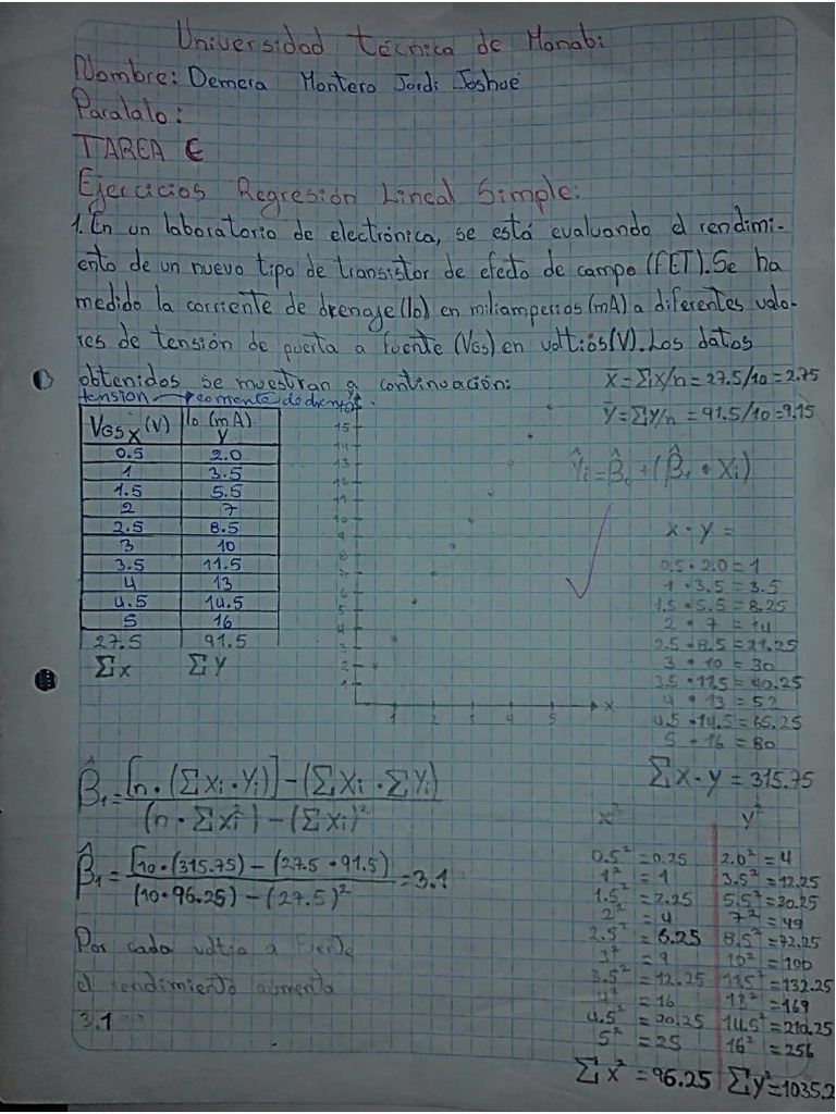 tarea de ejercicios de regresión y correlación (1) | PDF