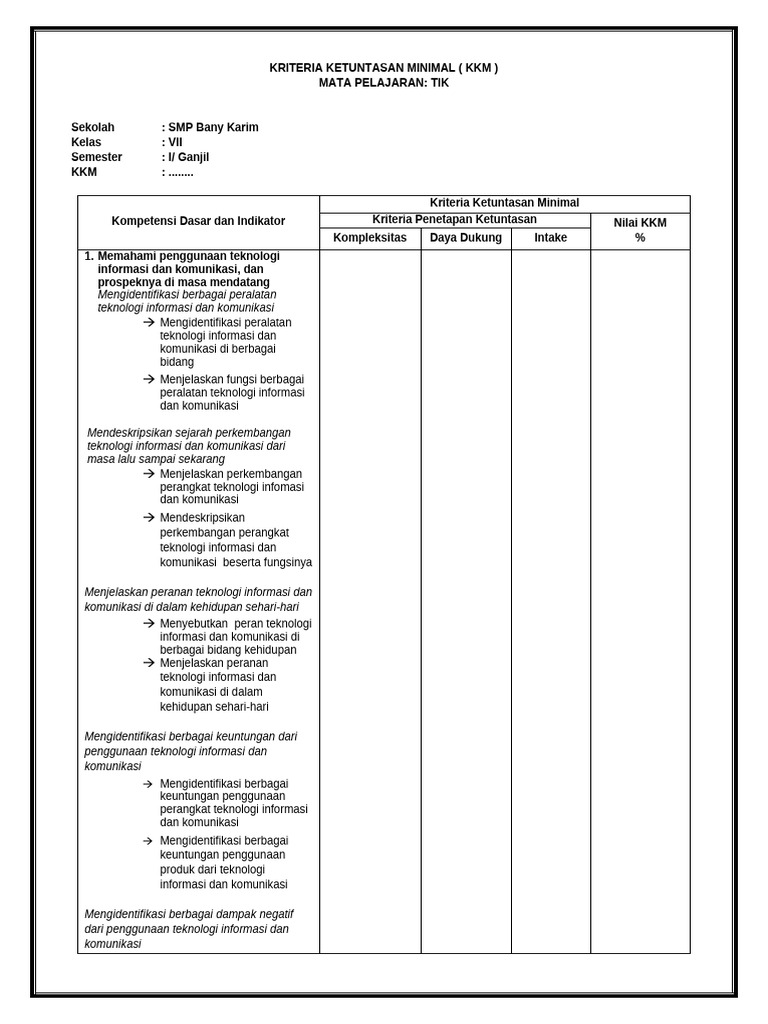 9.kriteria Ketuntasan Minimal | PDF