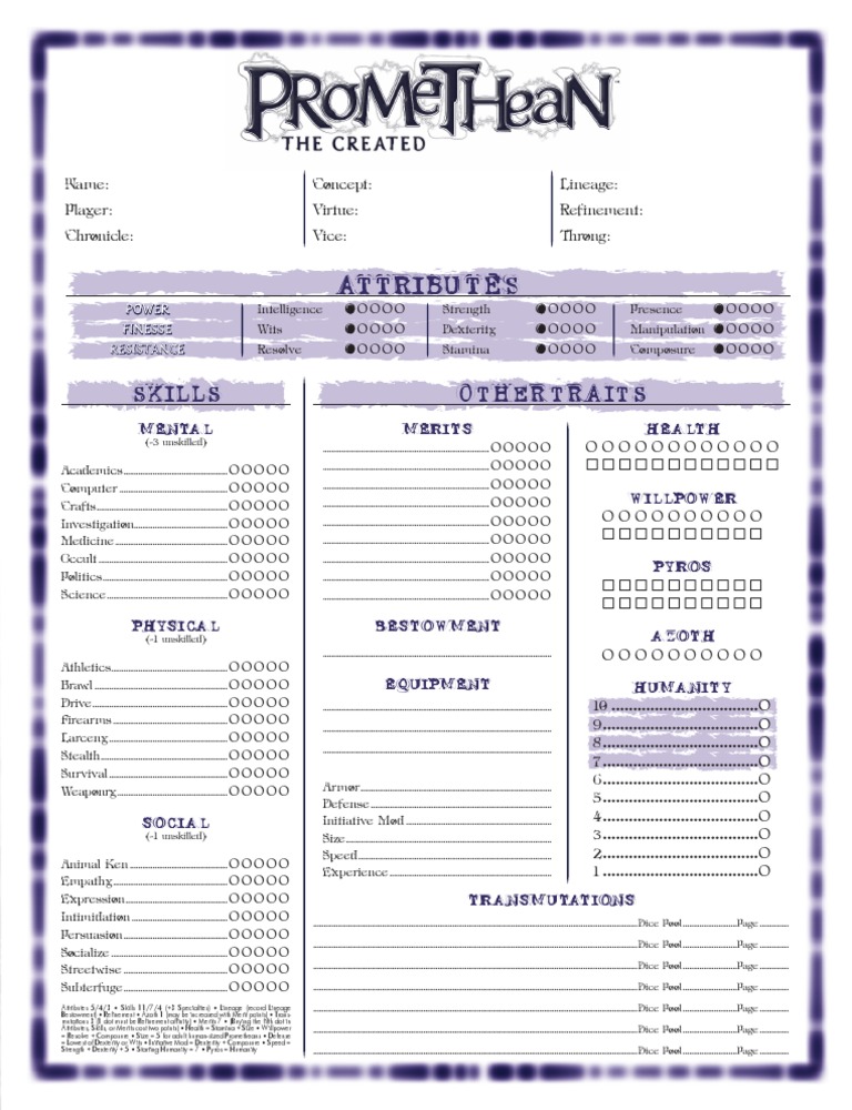Promethean Sheet | PDF