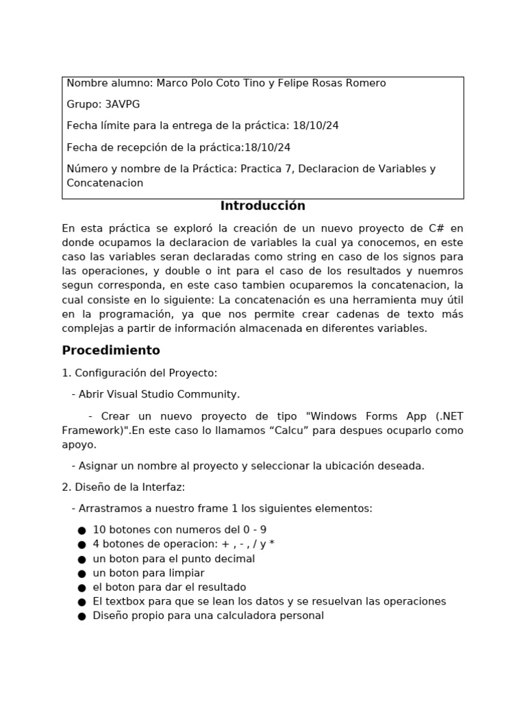 REPORTE_7 Concatenacion | PDF | Programa de computadora | Programación