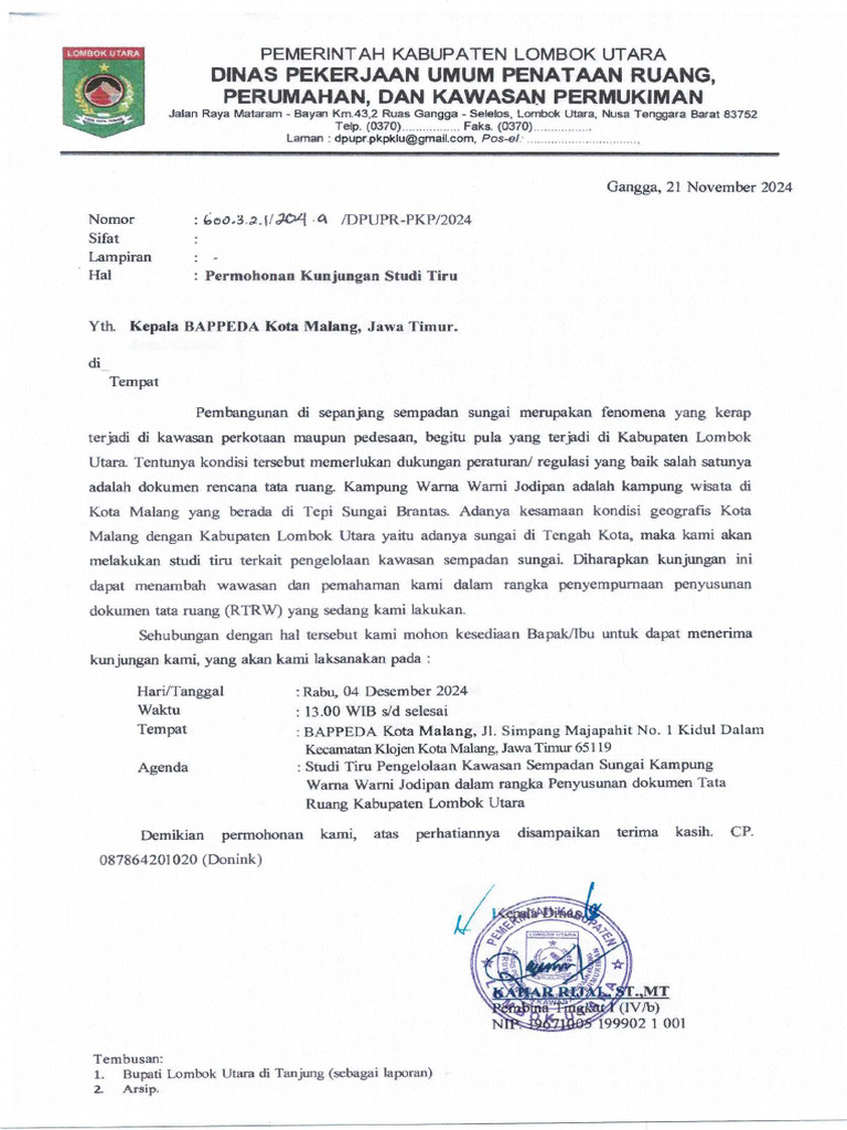 Surat Bappeda | PDF