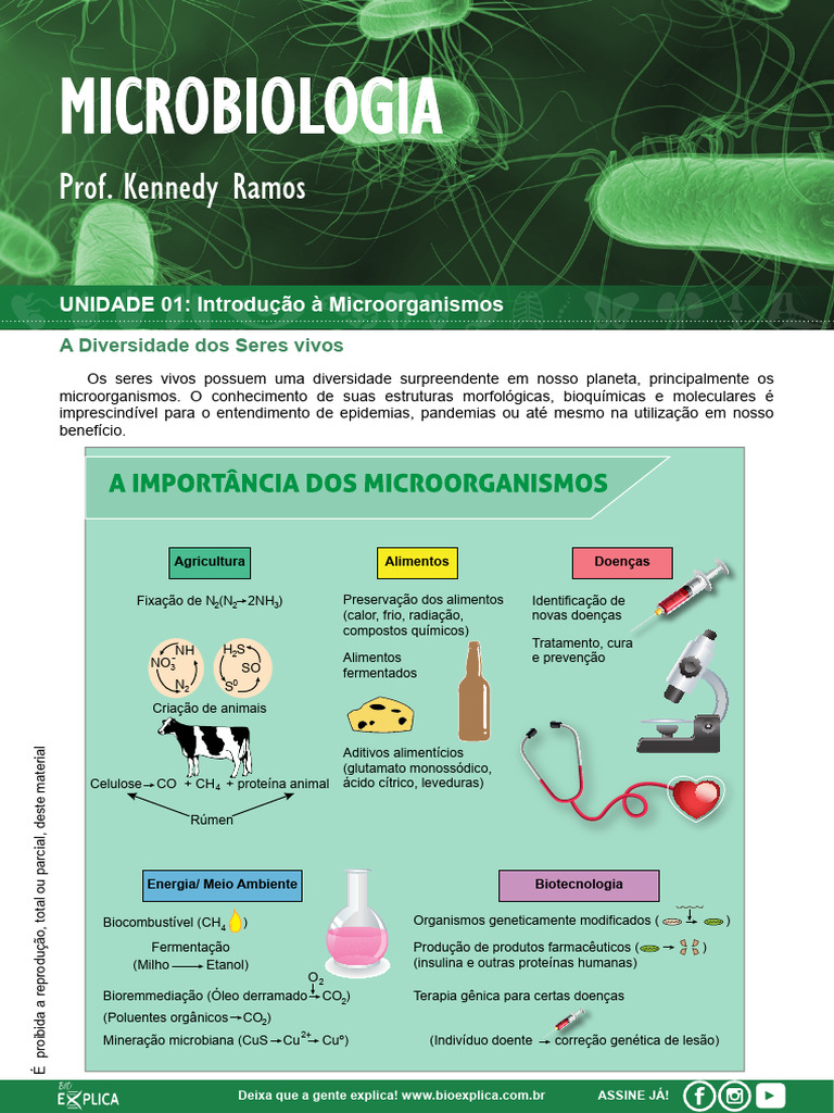1. Apostila - Introdução à Microbiologia | PDF | Microrganismo | Epidemias