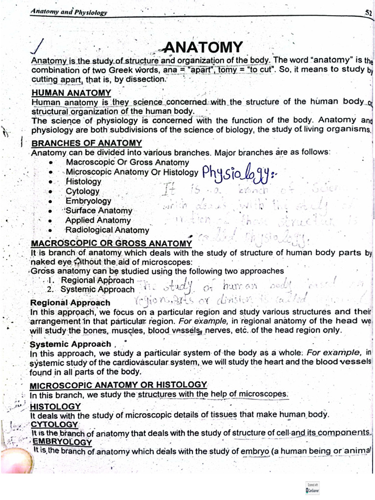Anatomy Physiology FSC Ott CH 1 | PDF