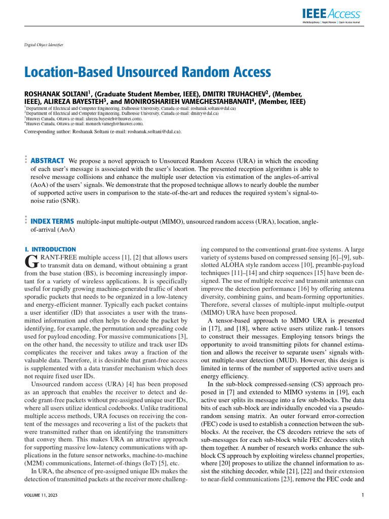 Location-Based Unsourced Random Access | PDF | Mimo | Matrix (Mathematics)